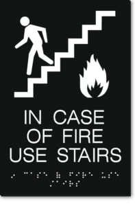 IN CASE OF FIRE USE STAIRS Sign | ADA Sign Factory