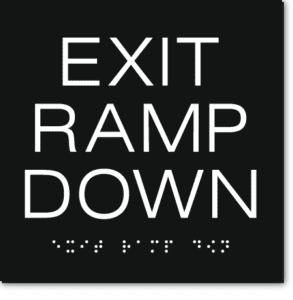 EXIT RAMP DOWN Sign | ADA Sign Factory