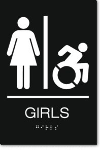 GIRLS ACCESSIBLE RESTROOM Sign - NY/CT | ADA Sign Factory